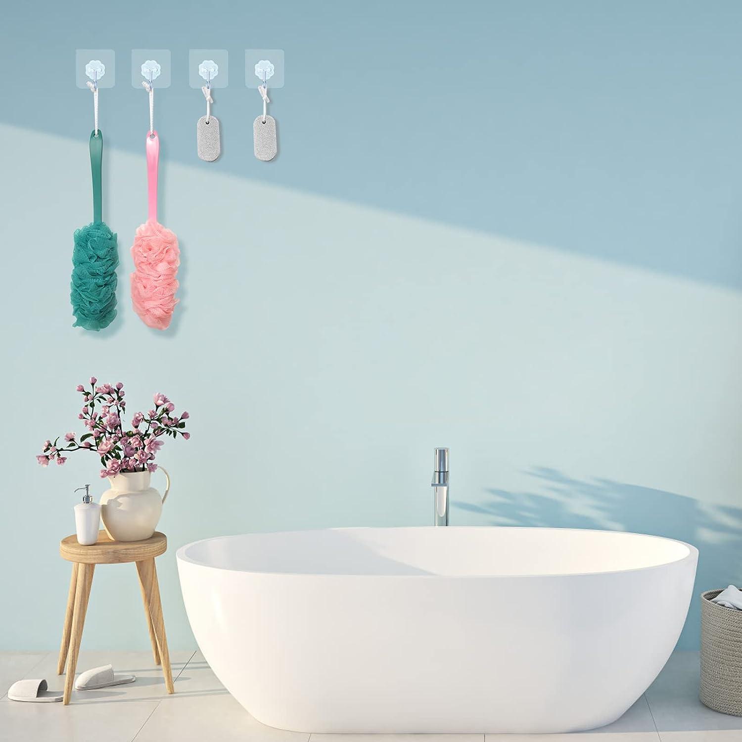 WOBEVB Long Handled Back Scrubber with Soft Nylon Mesh Sponge ...