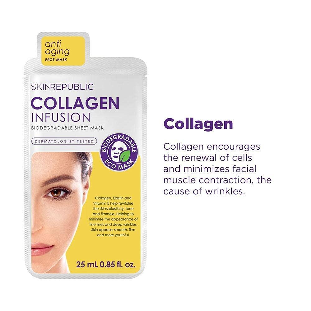 Buy SKIN REPUBLIC Collagen Infusion Face Mask 25ml - Hydrating & Anti ...