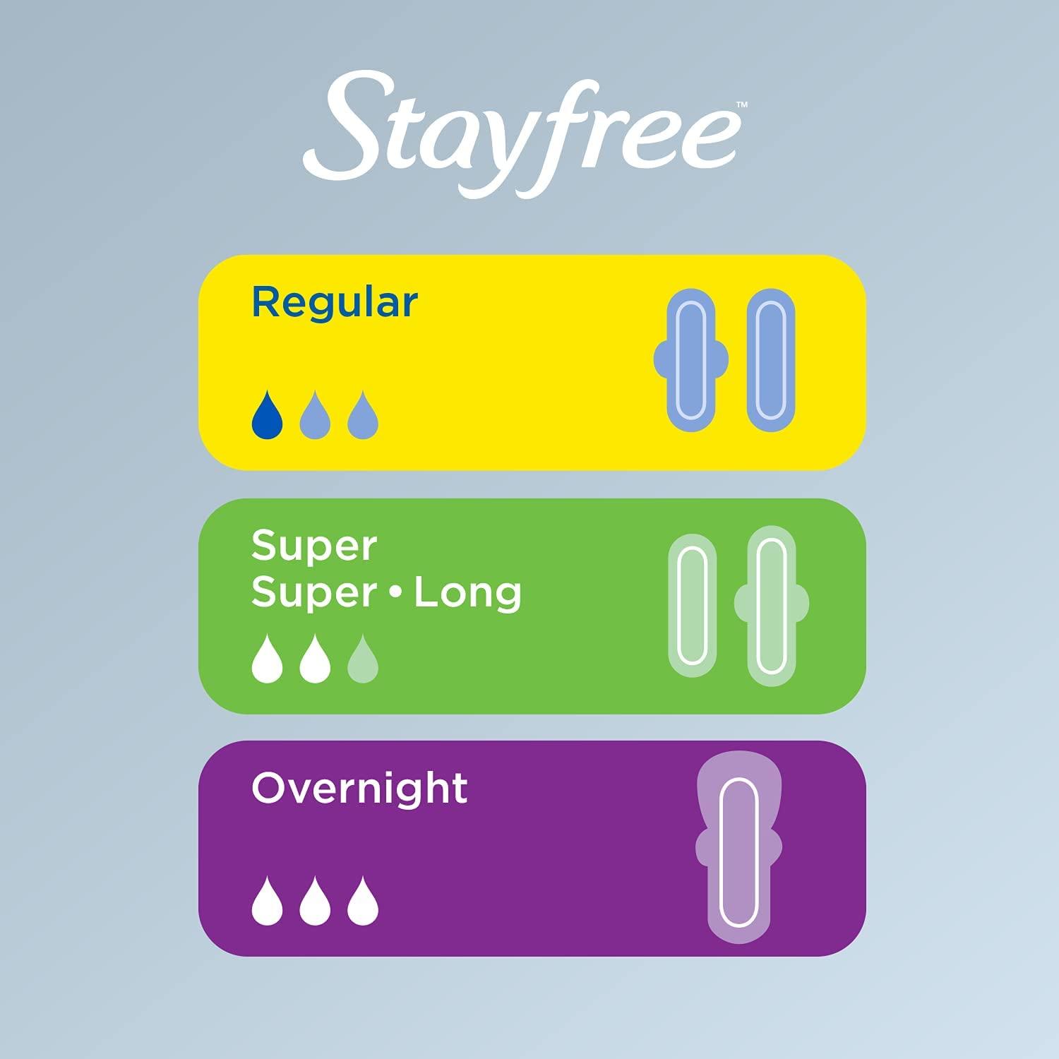 Stayfree Maxi Regular Pads - 66 Count Pack for Women | Thermocontrol ...