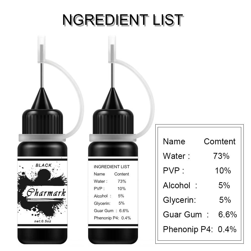 Charmark Temporary Tattoo Kit - 84 Stencils, 4 Bottles - Full Painting ...