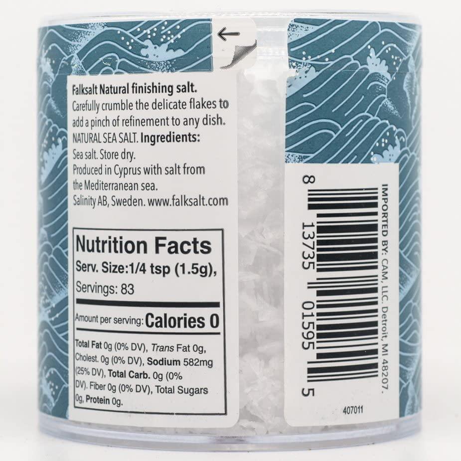 Falksalt Crystal Flakes Natural Sea Salt 4.4 Oz - Pure & Untouched