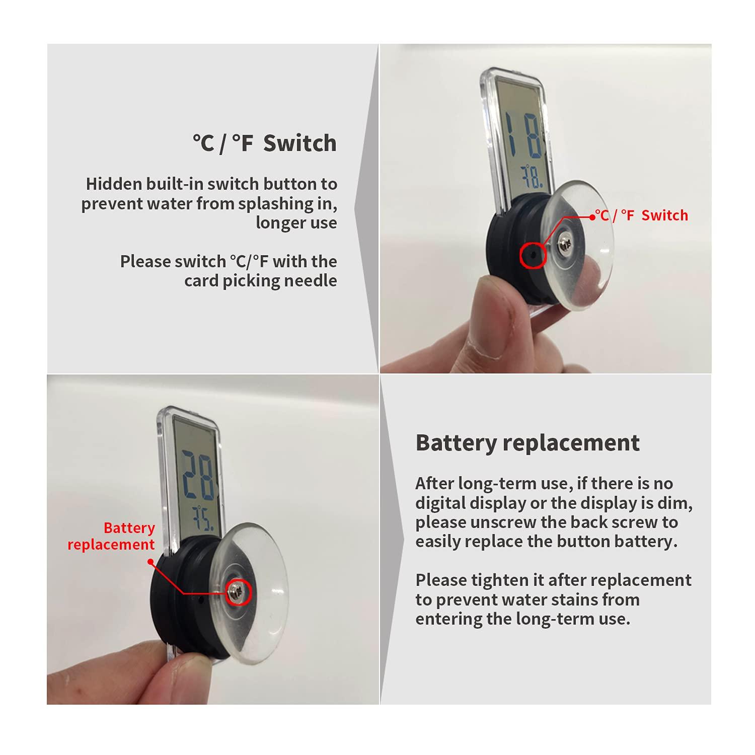 NOMOY PET Reptile Terrarium Thermometer | Digital Temperature Monitor ...