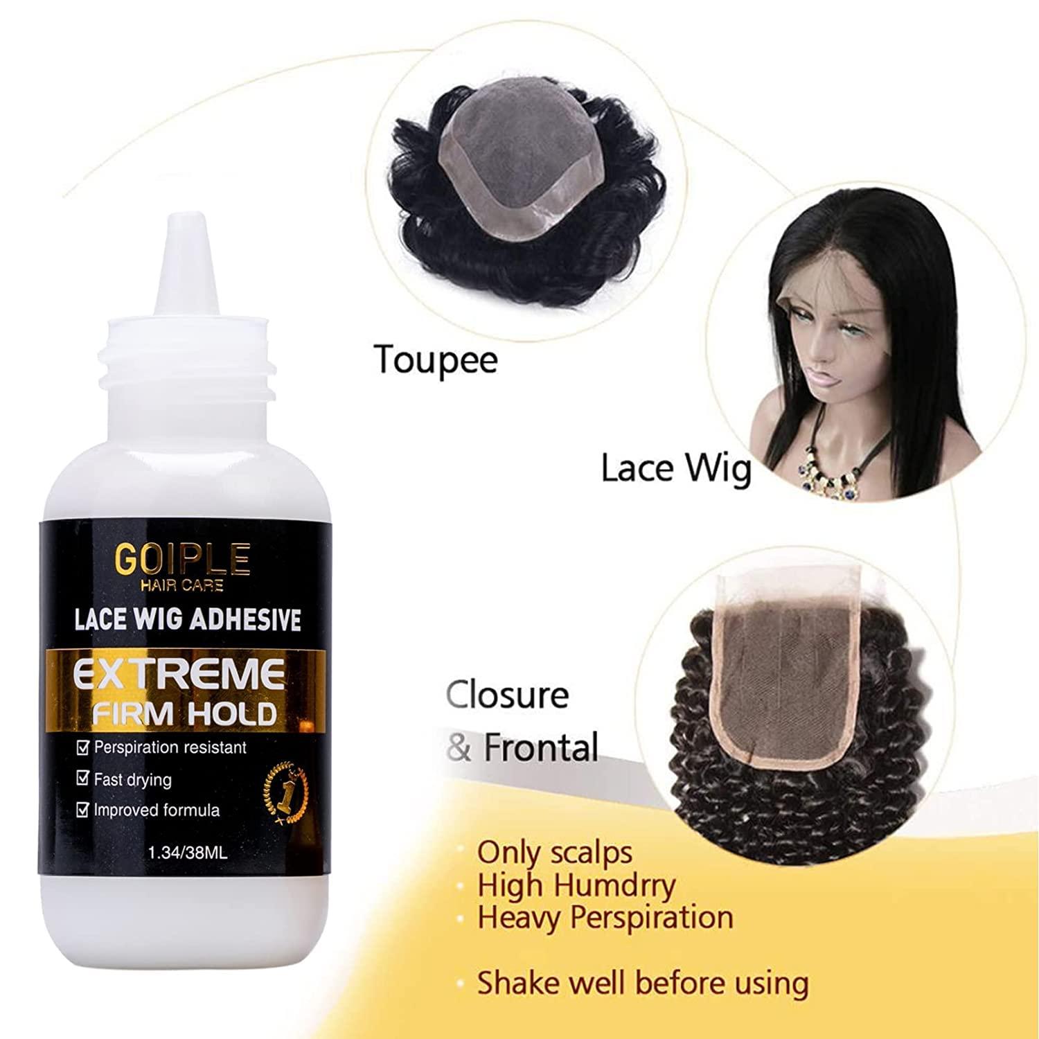 Goiple Wig Accessory Kit: Lace Front Wig Glue, Remover, Caps, Elastic ...