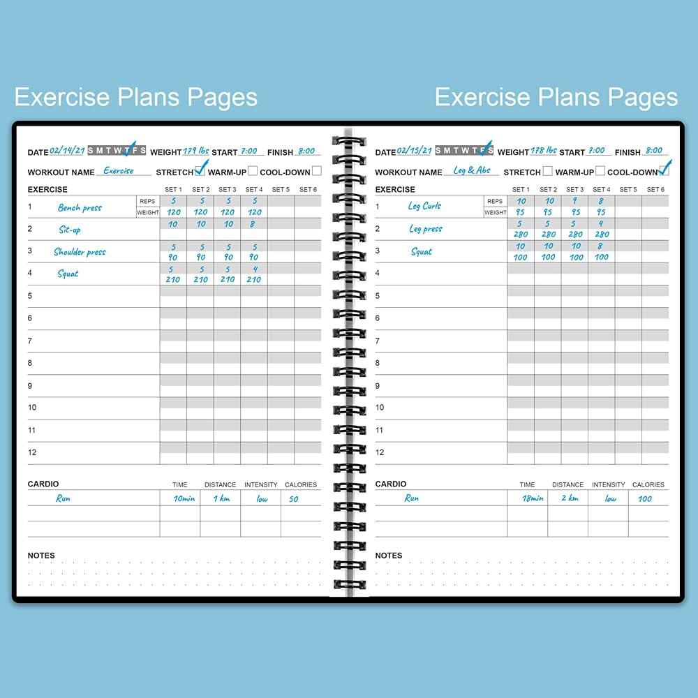 Fitness Journal A5 for Women Men Weight Loss Gym Progress Tracker