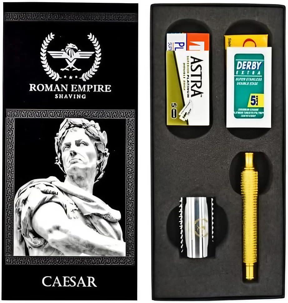 Roman Empire Shaving Caesar Gold Safety Razor | Classic Double-Thread ...