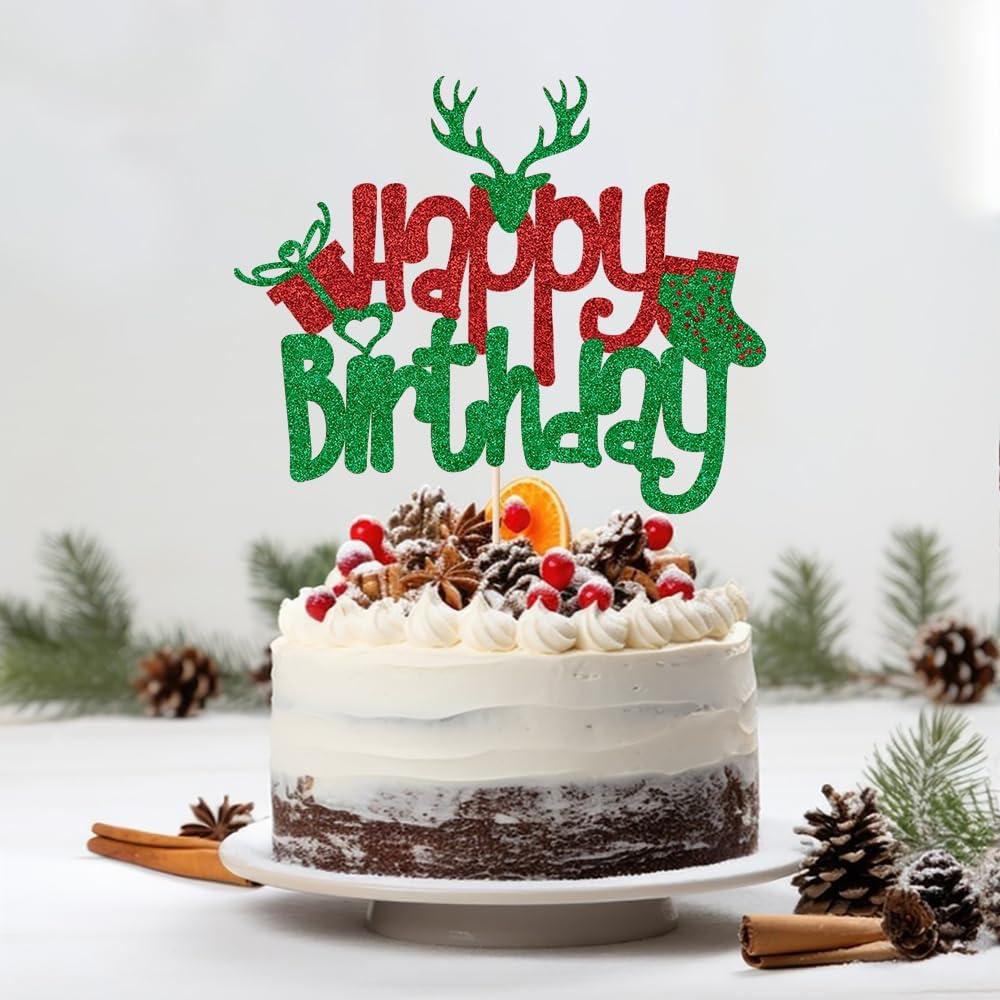 Gift Boxed Antler Happy Birthday Cake Topper (2) | Buy Now with Express ...