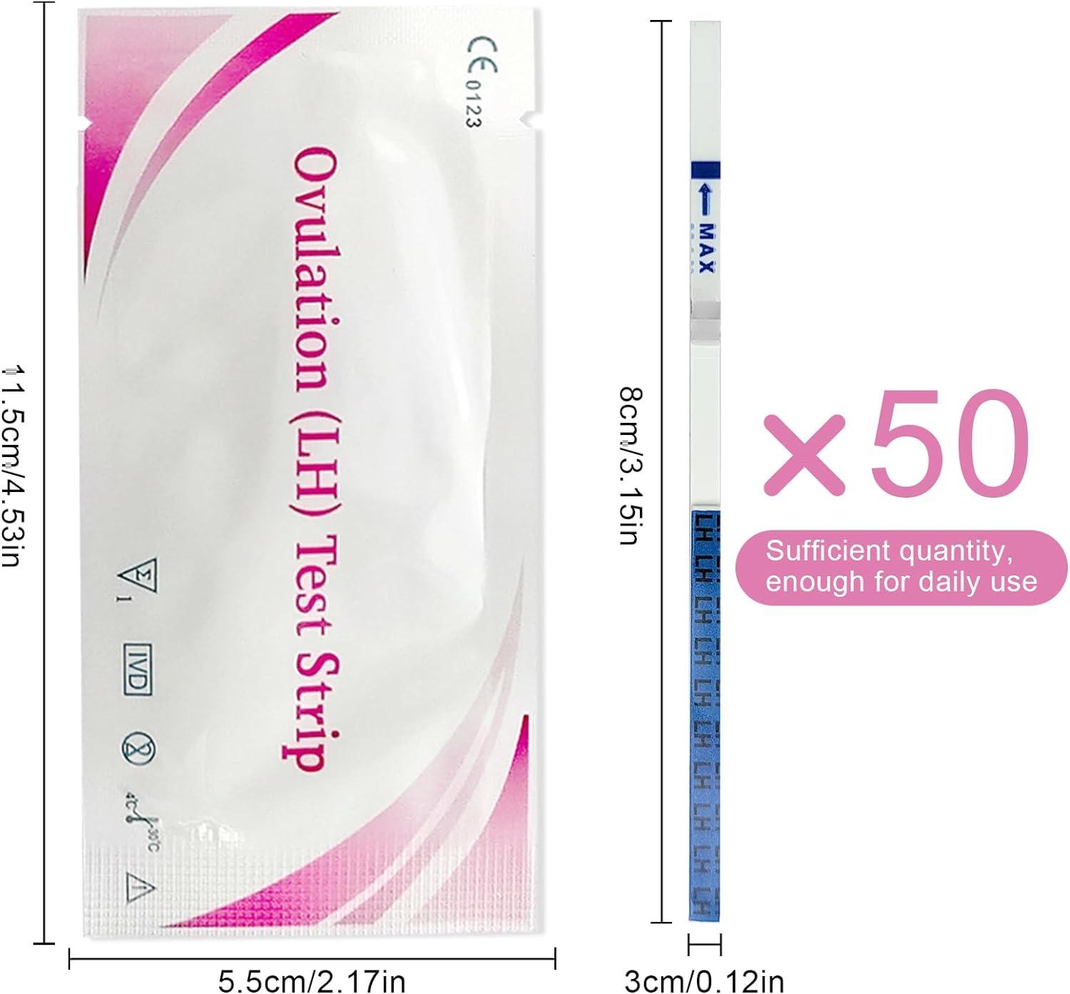 50 Highly Sensitive Ovulation Test Strips - Accurate Fertility Testing ...
