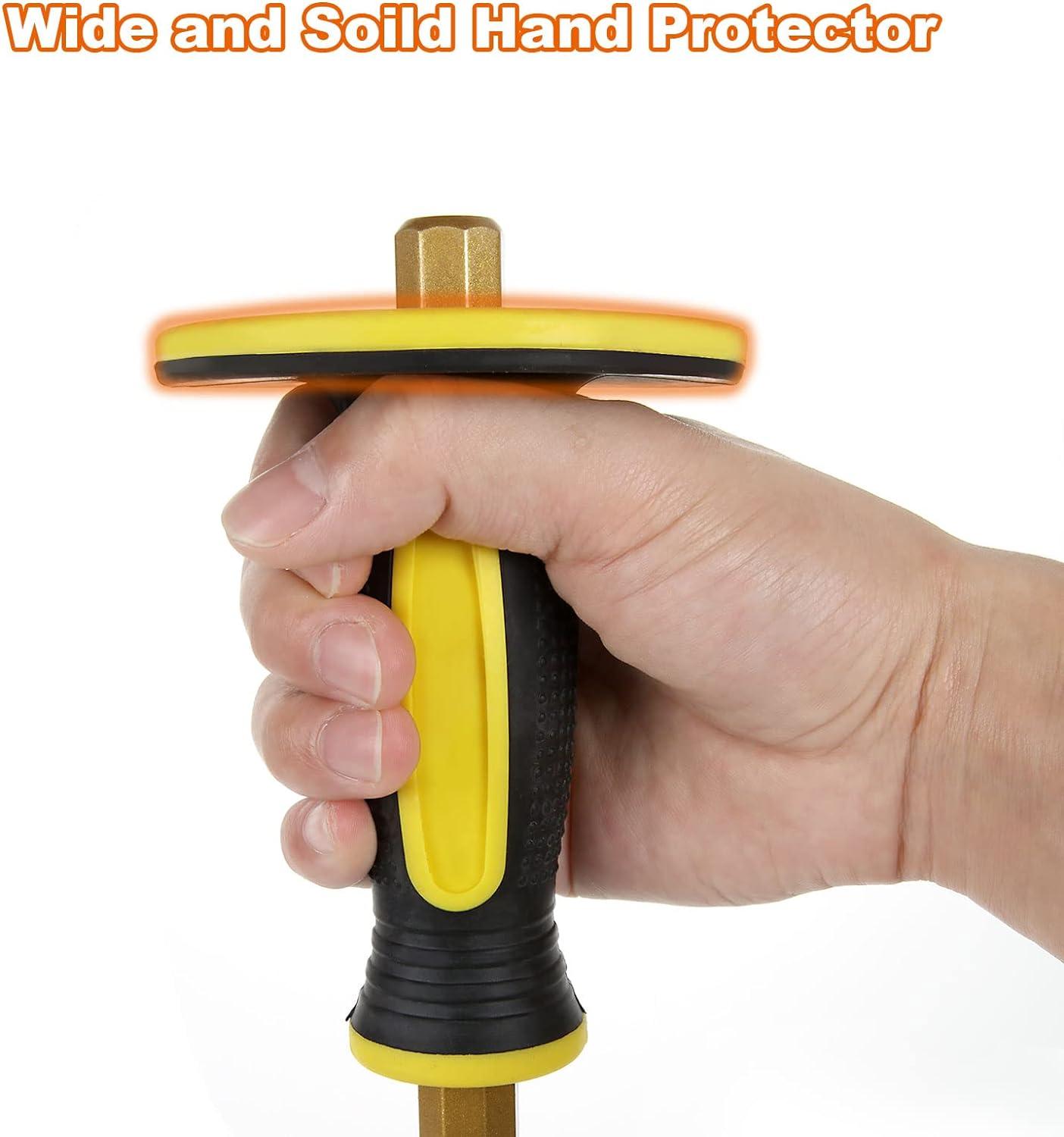 2 Pack 12 Inch Heavy Duty Cold Chisel Set with Hand Protection Flat and ...