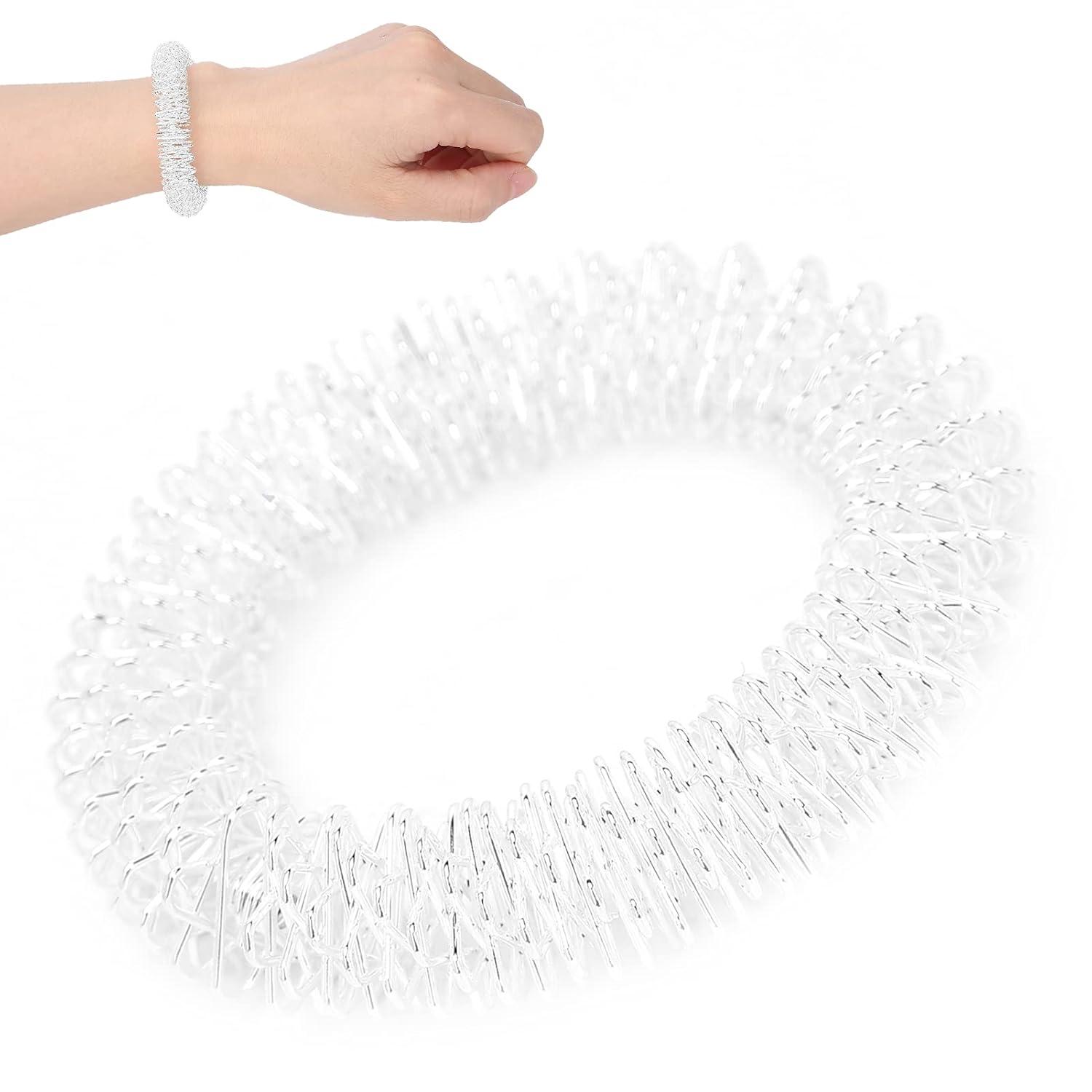 Acupressure Bracelet - Silver Wrist Massage Ring for Pain Relief ...