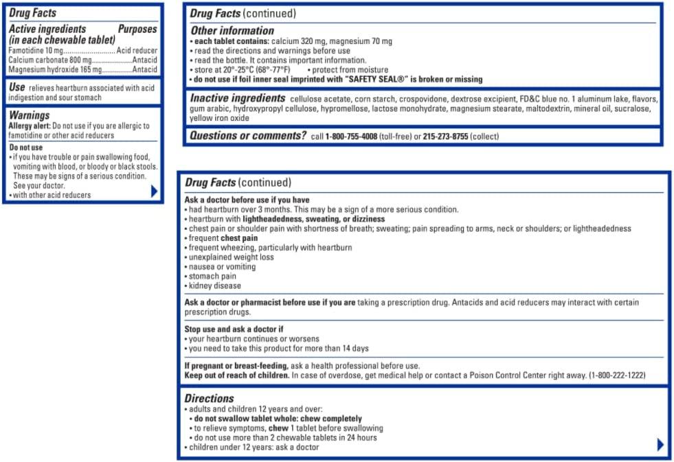 Pepcid Complete Chewables 10mg Famotidine, Fast Heartburn Relief - 50 ...