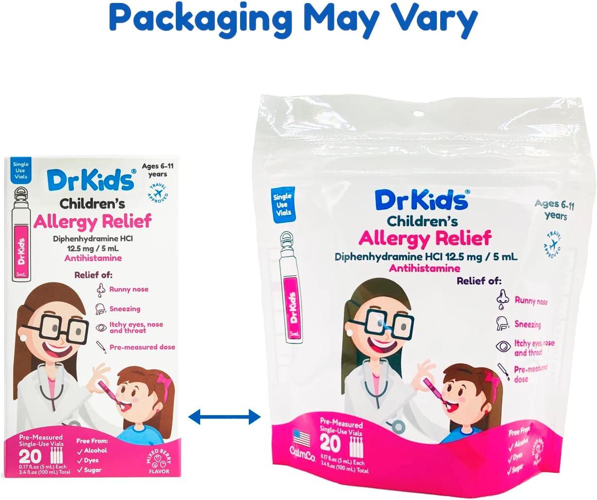 Dr. Kids Children's Allergy Relief Medicine with Diphenhydramine - 20 ...