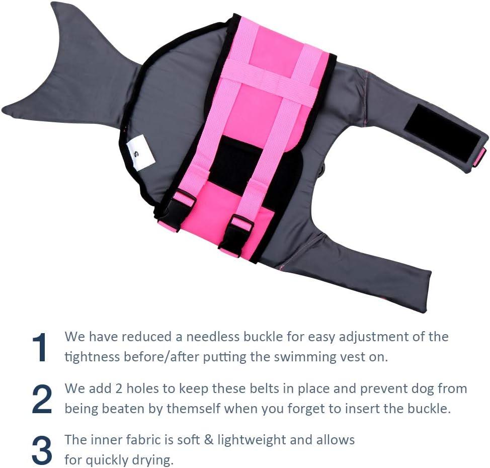Mermaid Hot Pink Dog Life Jacket - Portable Vest for Small, Medium ...