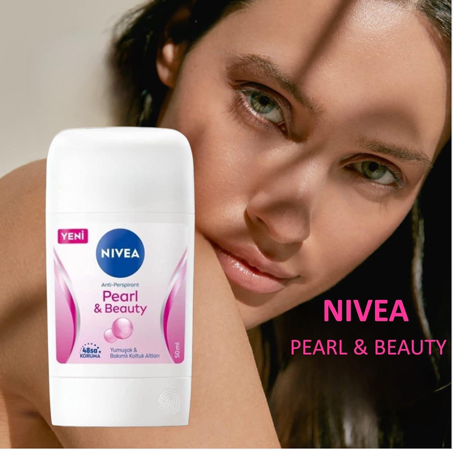 NIVEA Pearl Beauty Stick Deodorant 50ml - Anti-Transpirant - 3 Pack ...
