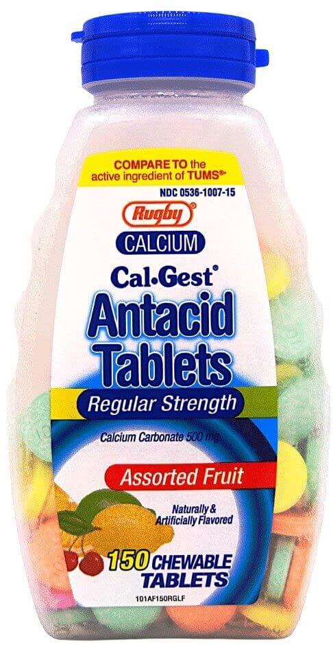 Rugby Labs Cal-Gest 500mg Chewable Calcium Carbonate Tablets - 150 ...
