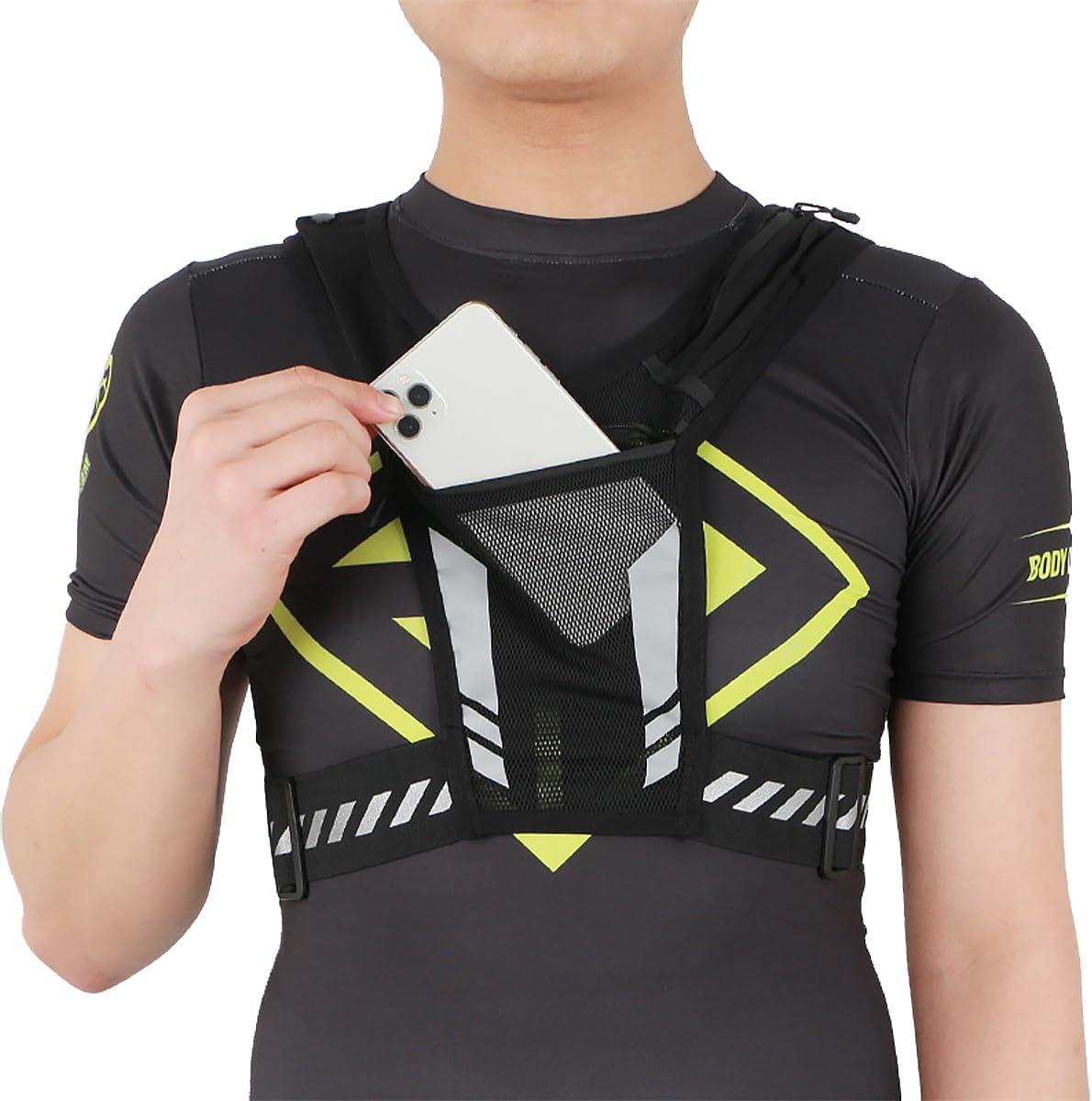 POFET Running Vest | Cell Phone Holder & Cup Holder | Reflective Night ...
