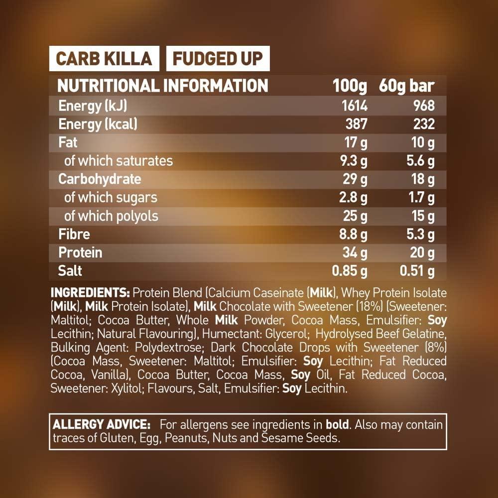 Carb Killa High Protein Low Carb Bar - Delicious Snack for Fitness ...
