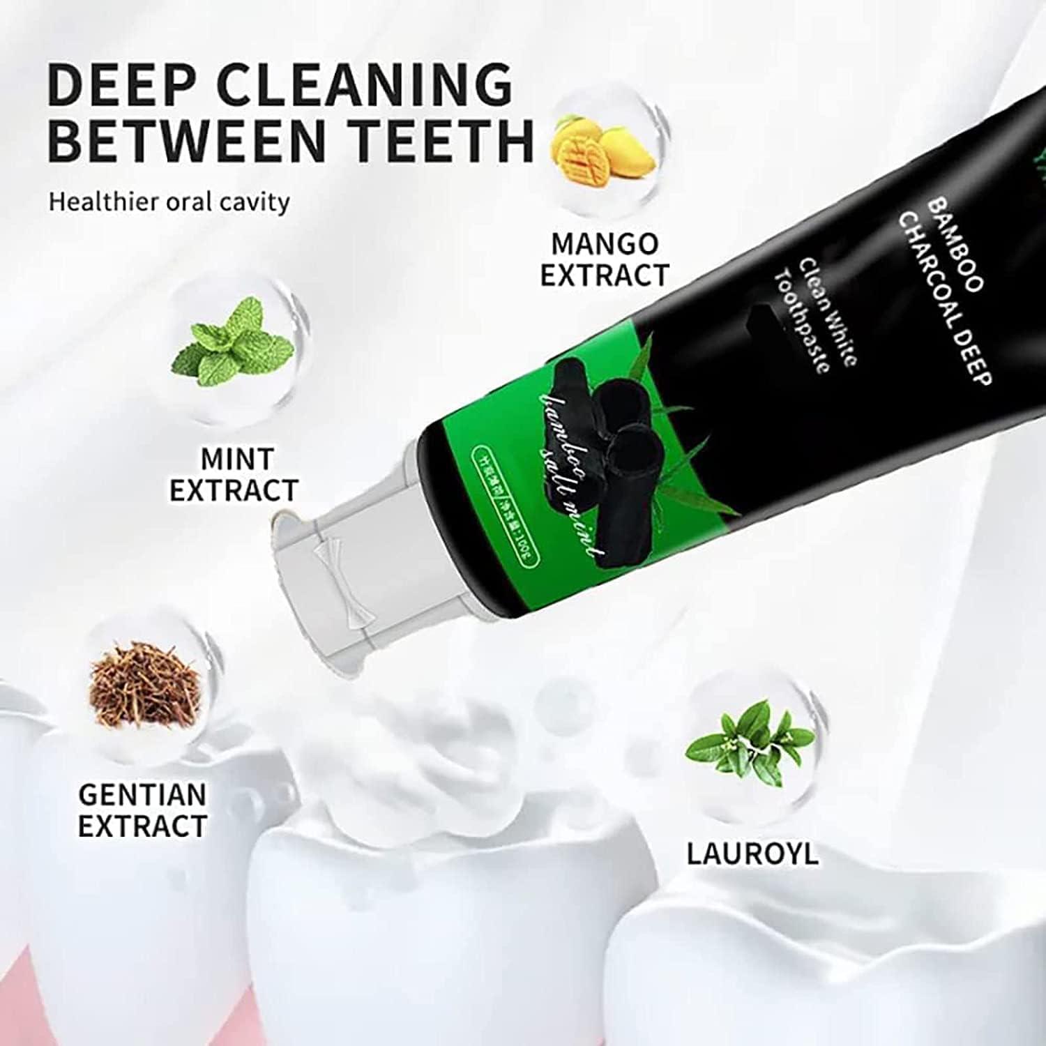 Yanjiayi Bamboo Charcoal Deep Toothpaste - Activated Charcoal for Whiter Teeth Stain Removal ...