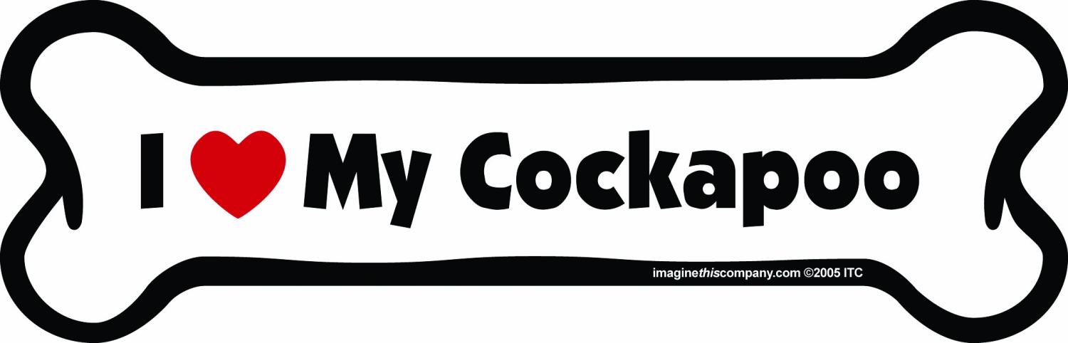 I Love My Cockapoo Bone Car Magnet - 2 x 7 | Dog Lover Accessory | Buy ...