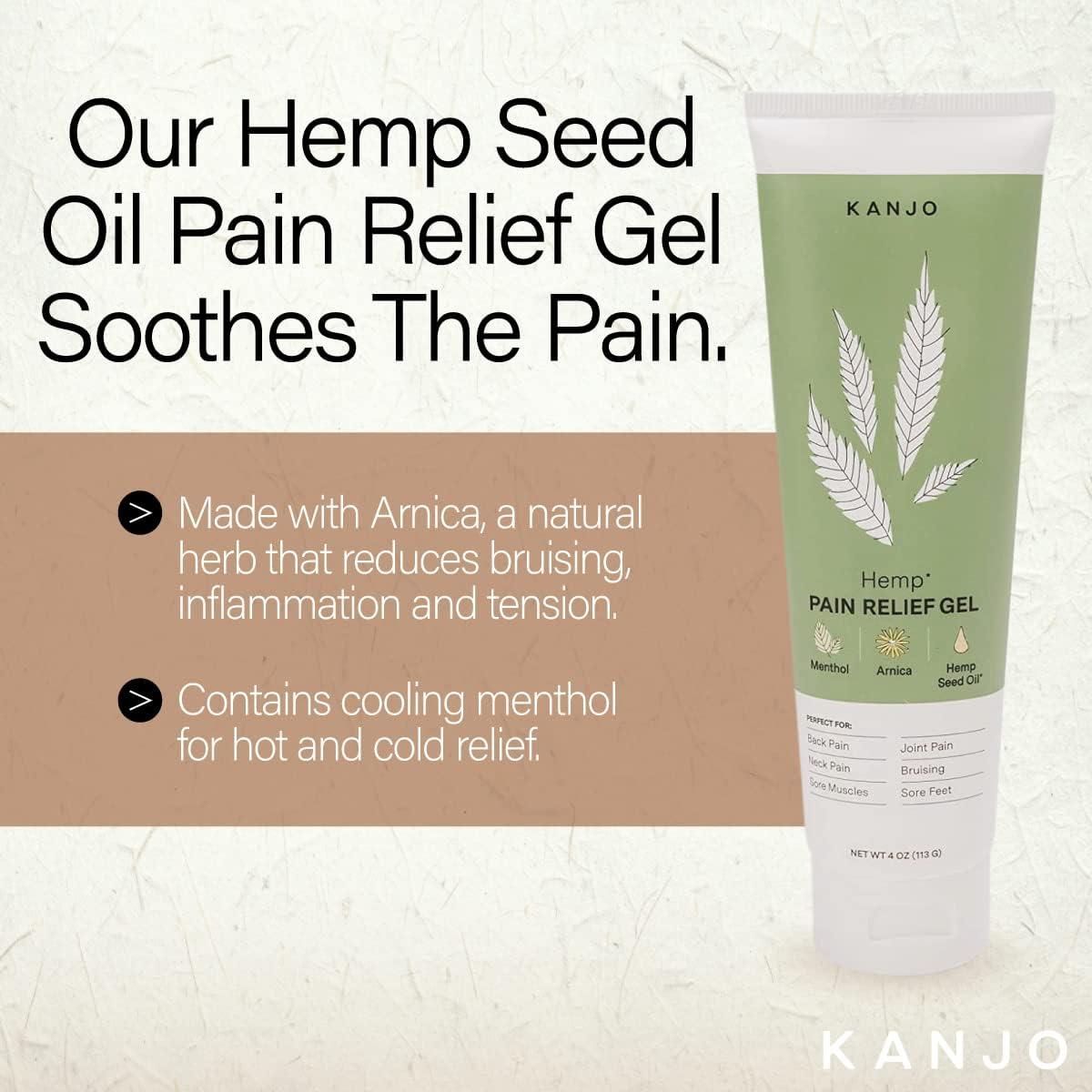 Hemp Pain Relief Gel with Menthol, Arnica & Hemp Seed Oil for Back ...