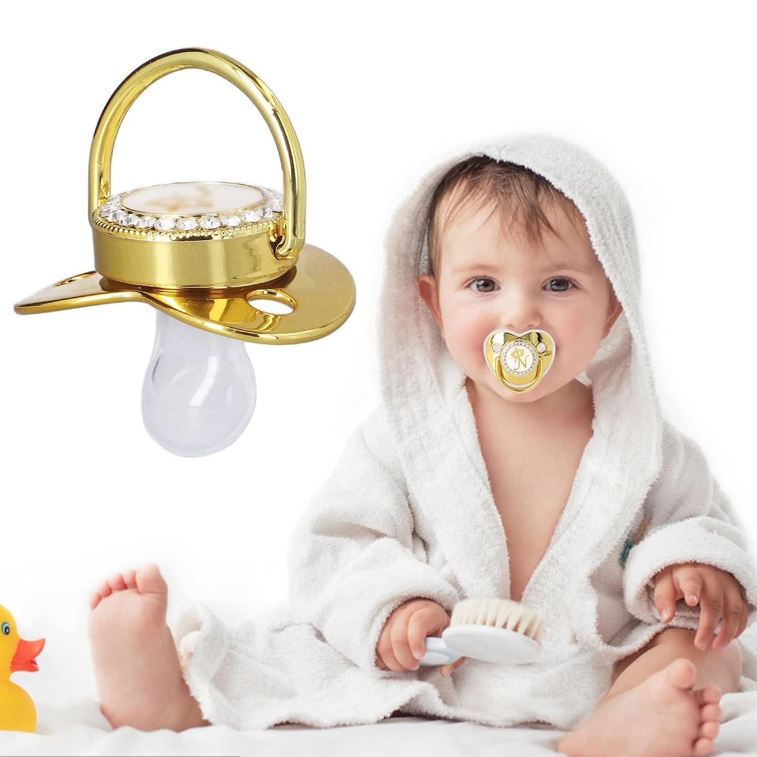 Golden Letter Infant Pacifier | Portable Silicone Toddler Pacifier with ...