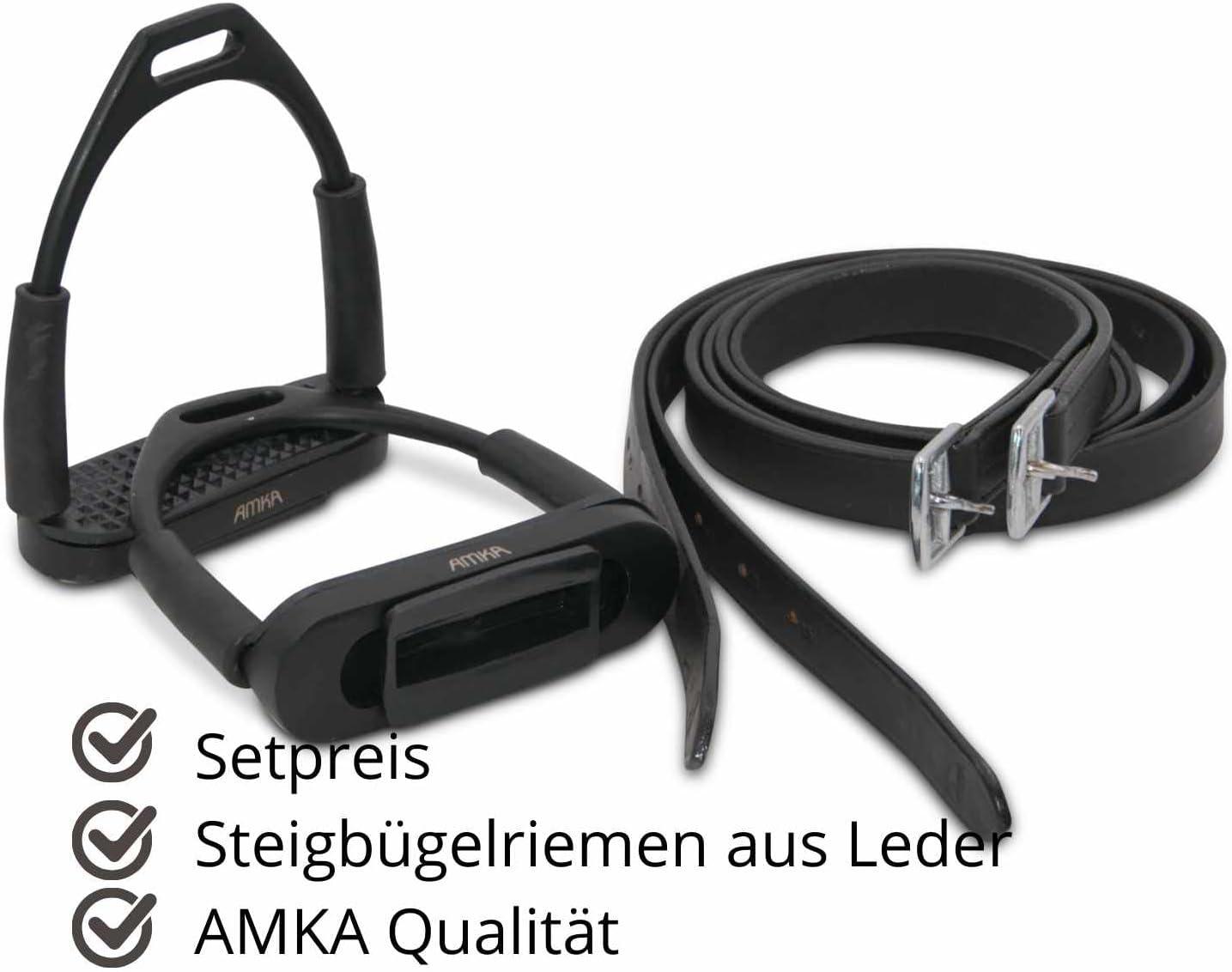 AMKA Joint Black Safety Stirrups Set - Durable with Leather Stirrup ...