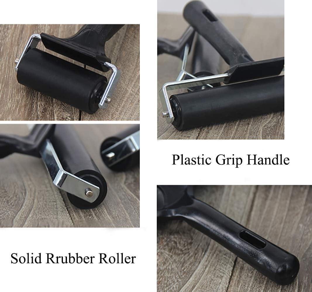 Yesland 4 Pcs Brayer Roller Set - Black Rubber Rollers for Printmaking ...
