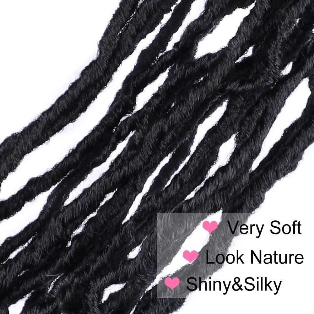 WECAN 18 inch Soft Locs Crochet Hair 7 Packs - Pre Looped Faux Goddess ...