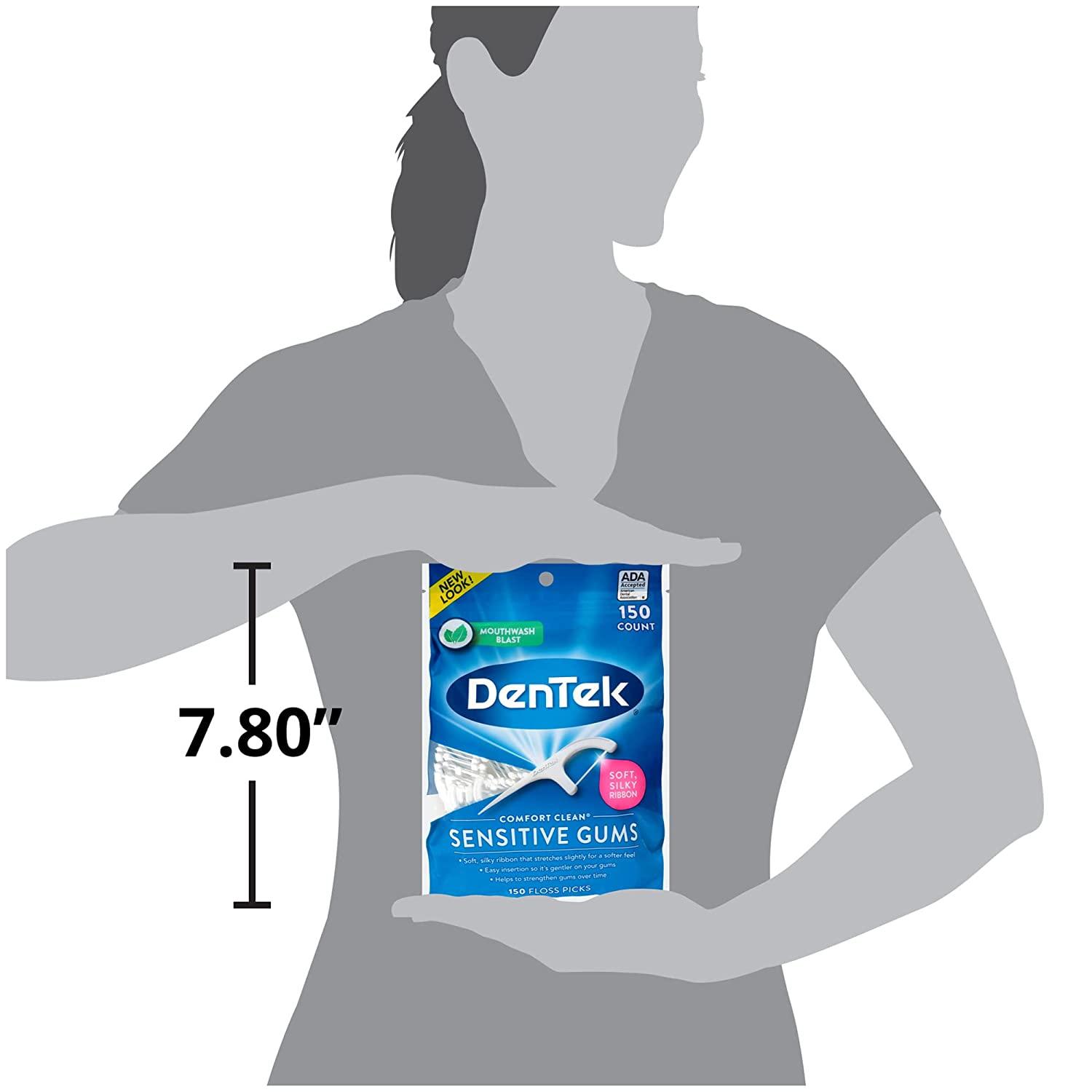 DenTek Comfort Clean Sensitive Gums Floss Picks 150 Count (Pack of 3 ...