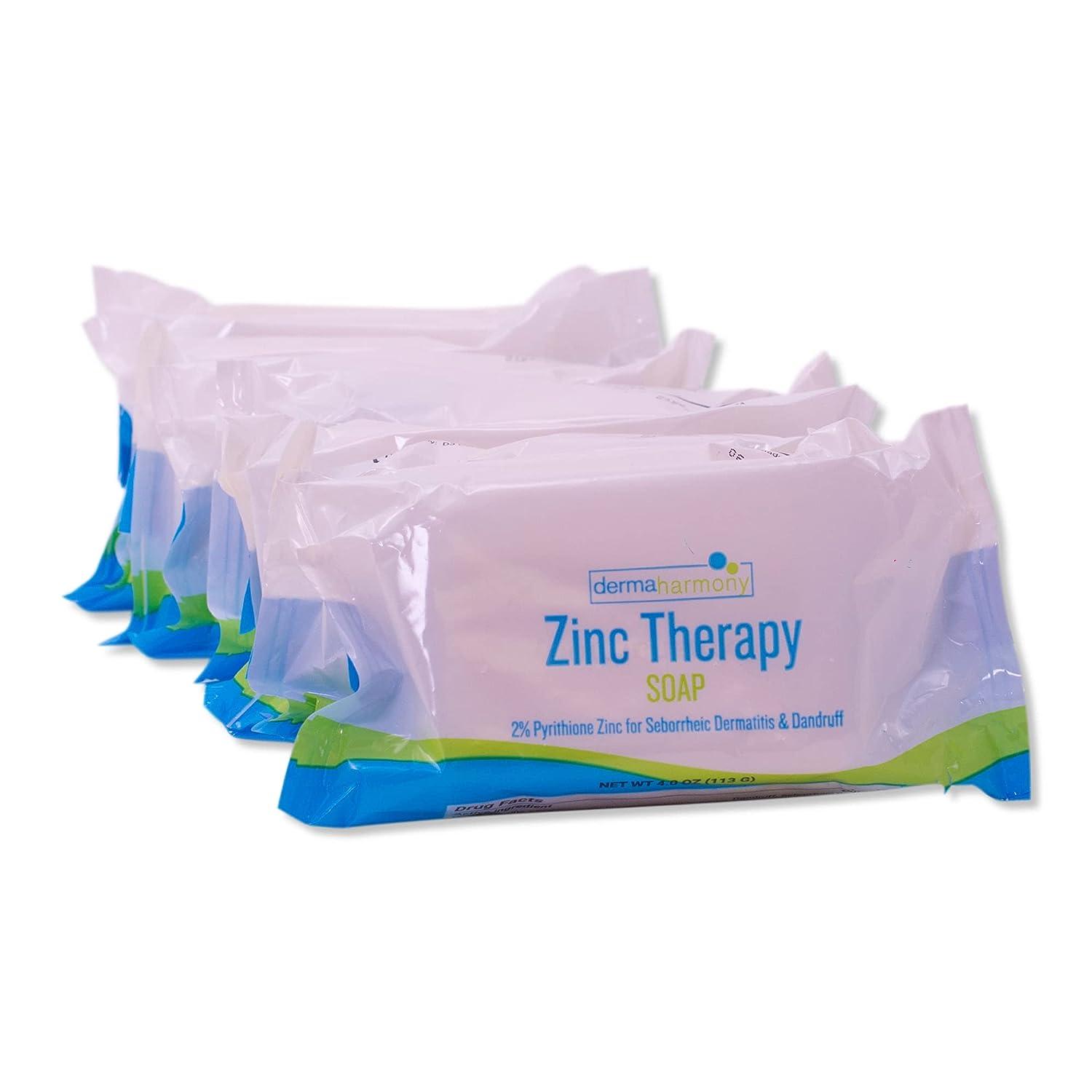 Dermaharmony Set of 5 2% Pyrithione Zinc (ZnP) Bar Soap 4 oz - Crafted ...