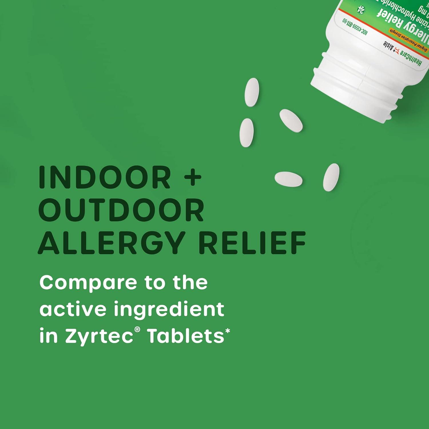 HealthCareAisle Cetirizine Hydrochloride 10mg Allergy Relief Tablets ...