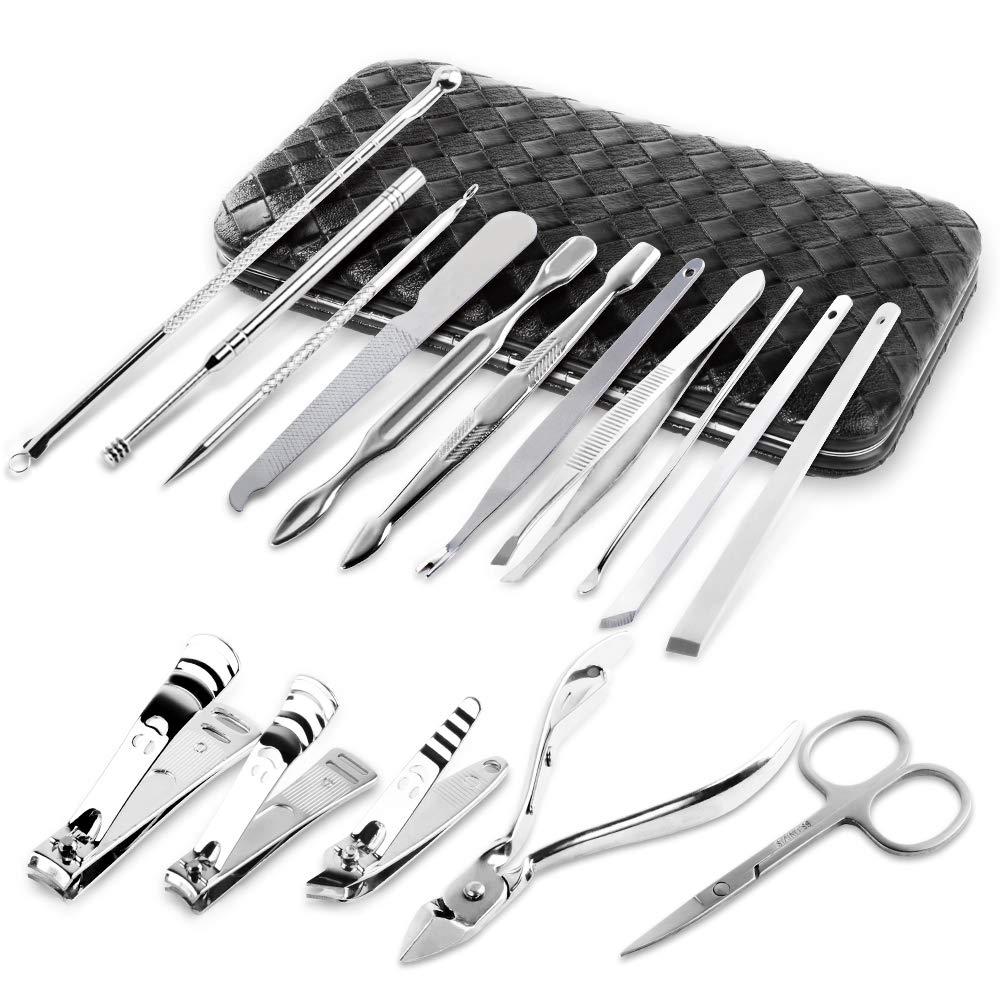 UOWGA 17 Piece Manicure Pedicure Set - Stainless Steel Nail Grooming ...