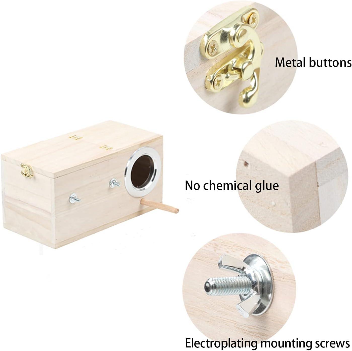 Wooden Parrot Breeding Box for Birds - Budgie, Cockatiel, Parakeet ...