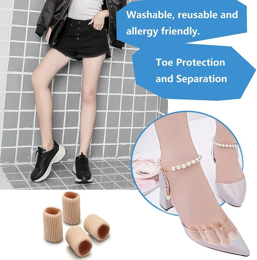 26PCS Soft Gel Toe Tubes Sleeves Protectors for Bunions, Corns ...