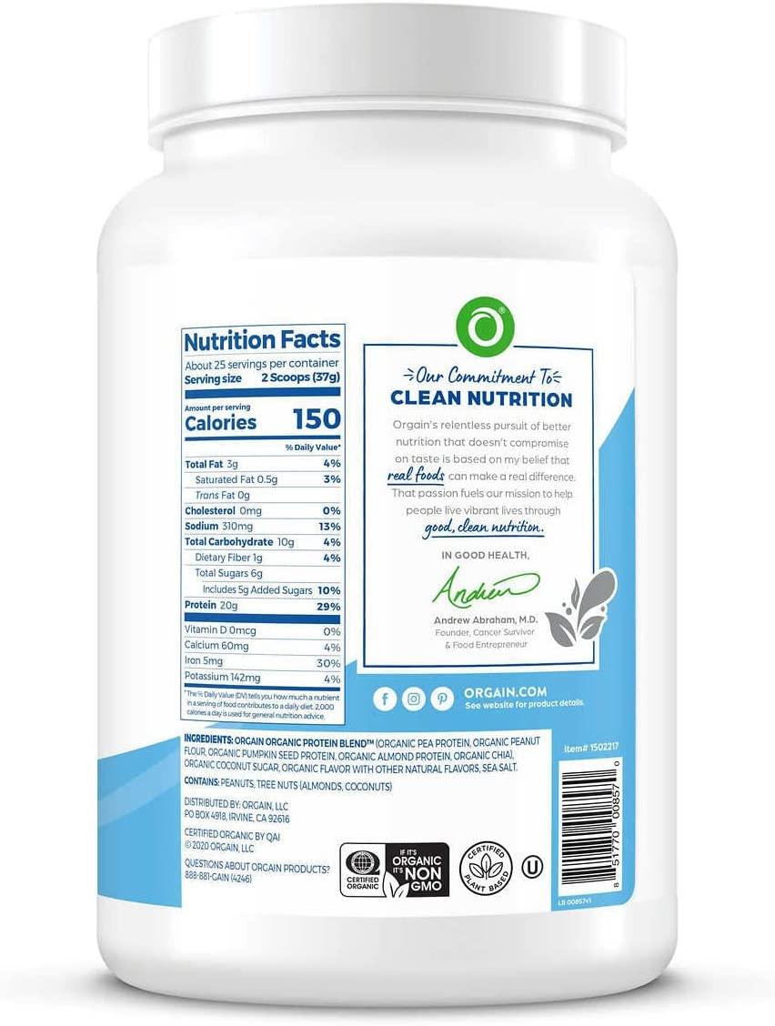 Orgain Organic Simple Protein Vanilla 2.04 lbs - Plant-Based Protein ...