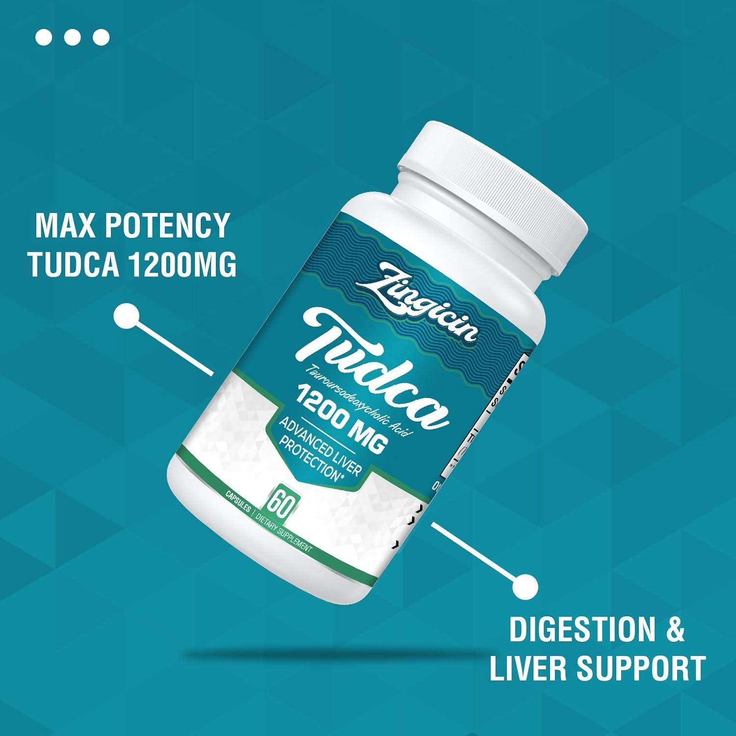 TUDCA Supplement 1200mg - Liver Support & Digestion - 60 Veggie ...