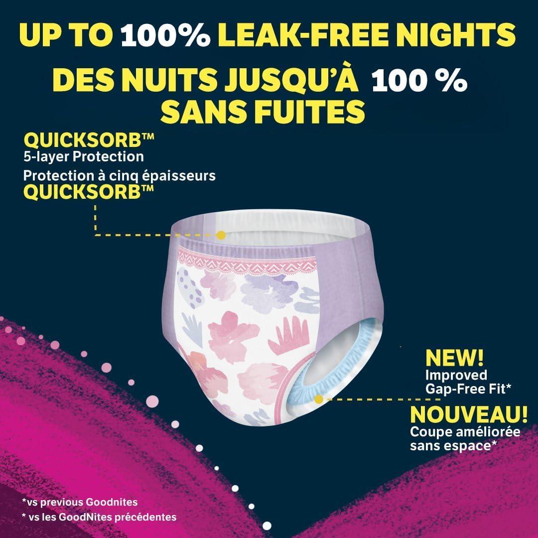 Huggies Goodnites Girls Bedwetting Night Time Underwear Goodnites L (68 ...