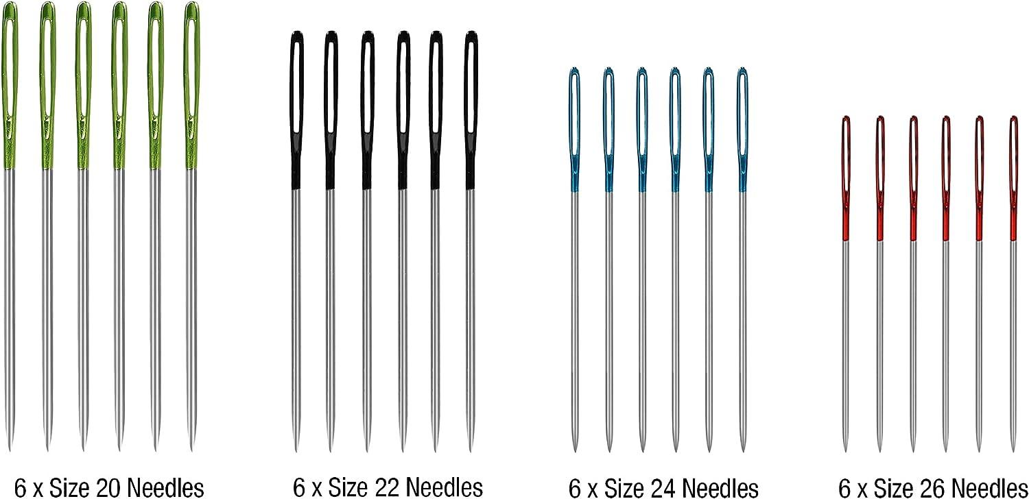 Embroidery Needles Singer Chenille Color Eye Needles 6/Pkg Sizes 22, 24 ...