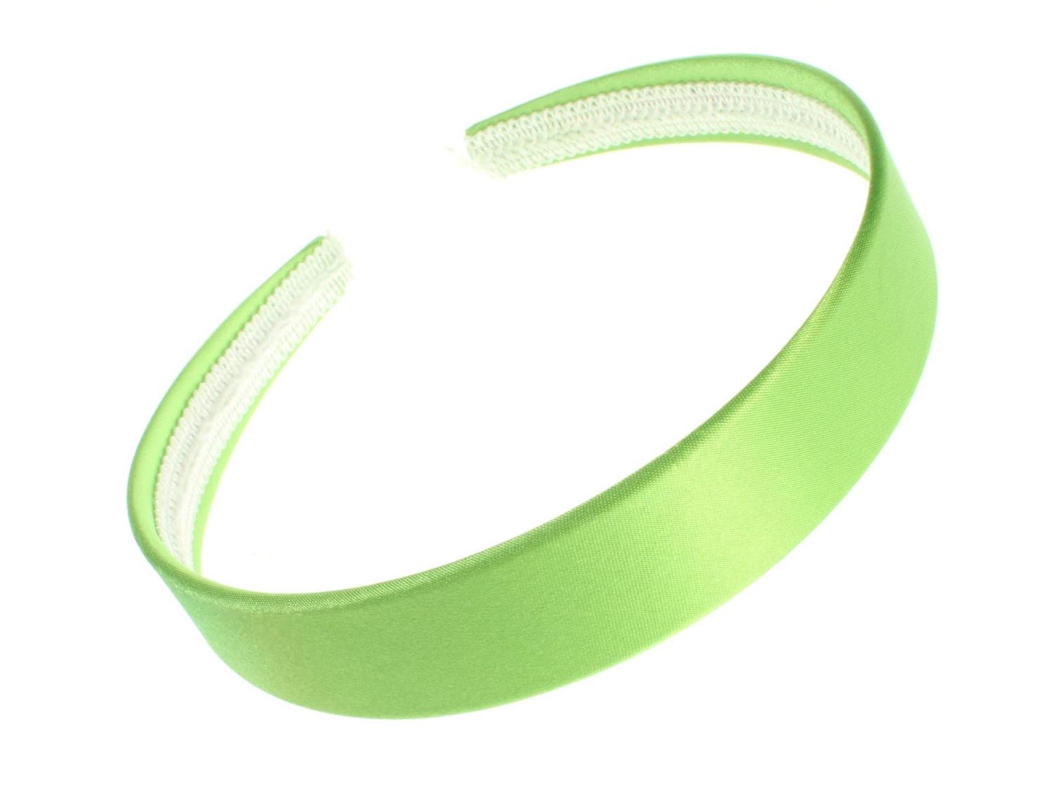1 Inch Lime Green Satin Plastic Alice Band Headband for Women & Girls ...