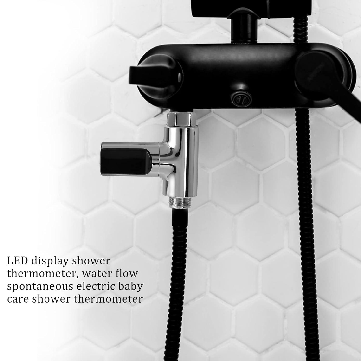 HADIIH LED Display Shower Thermometer - Self-Generating Water Flow ...