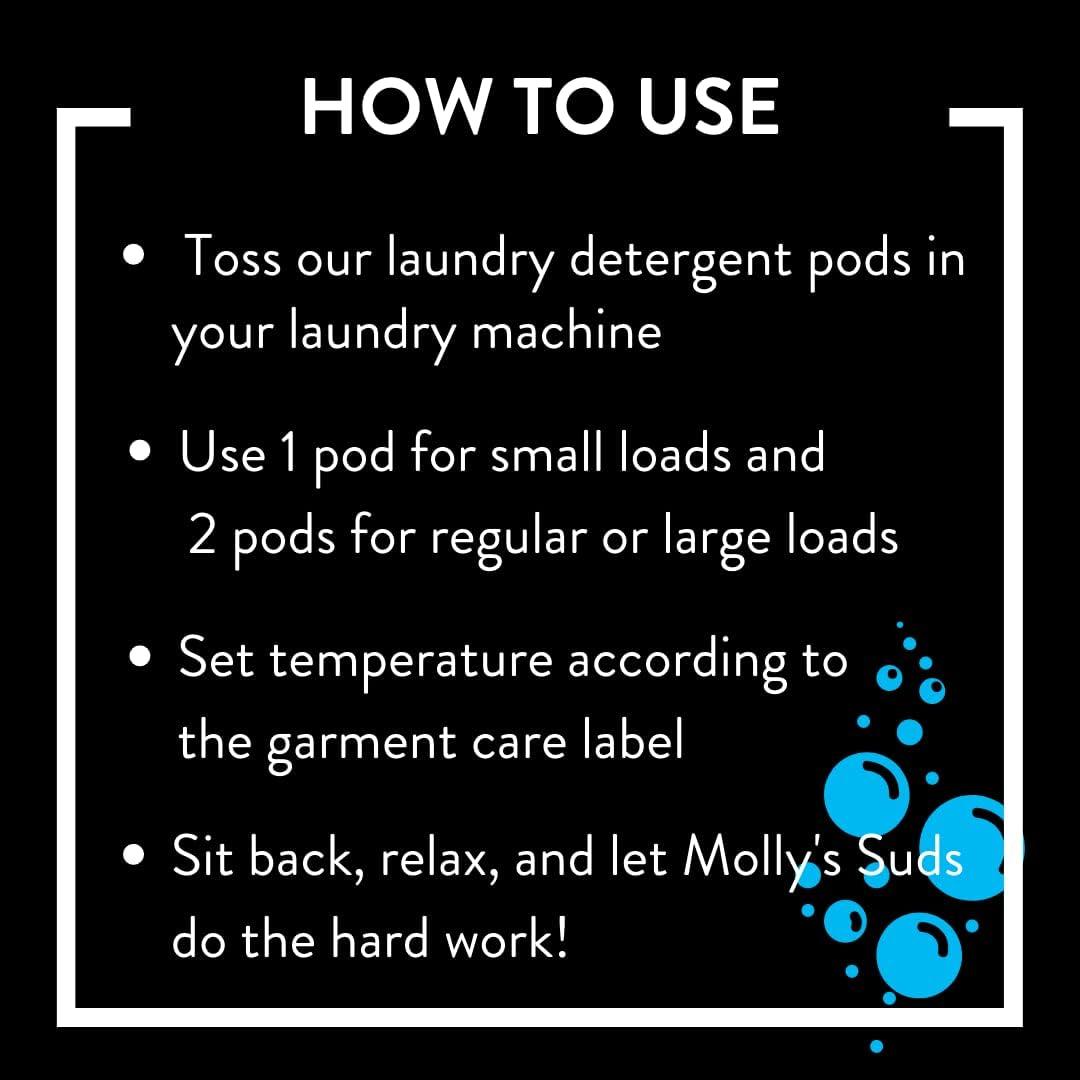 Molly's Suds Laundry Detergent Pods - 60 Count | Natural & Unscented ...