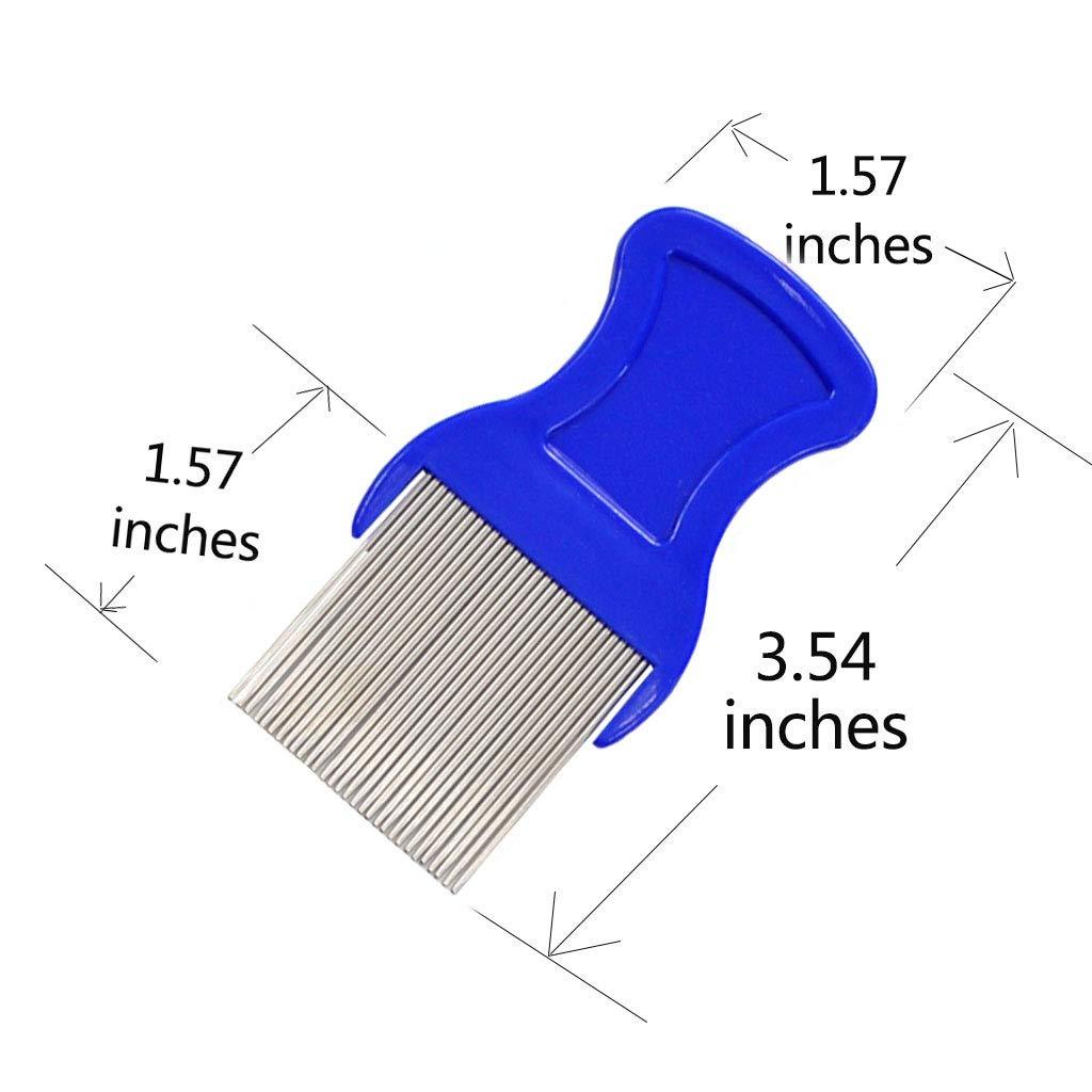 zYoung 2-Piece Double Sided Hair Comb Set for Dandruff Removal - Metal ...