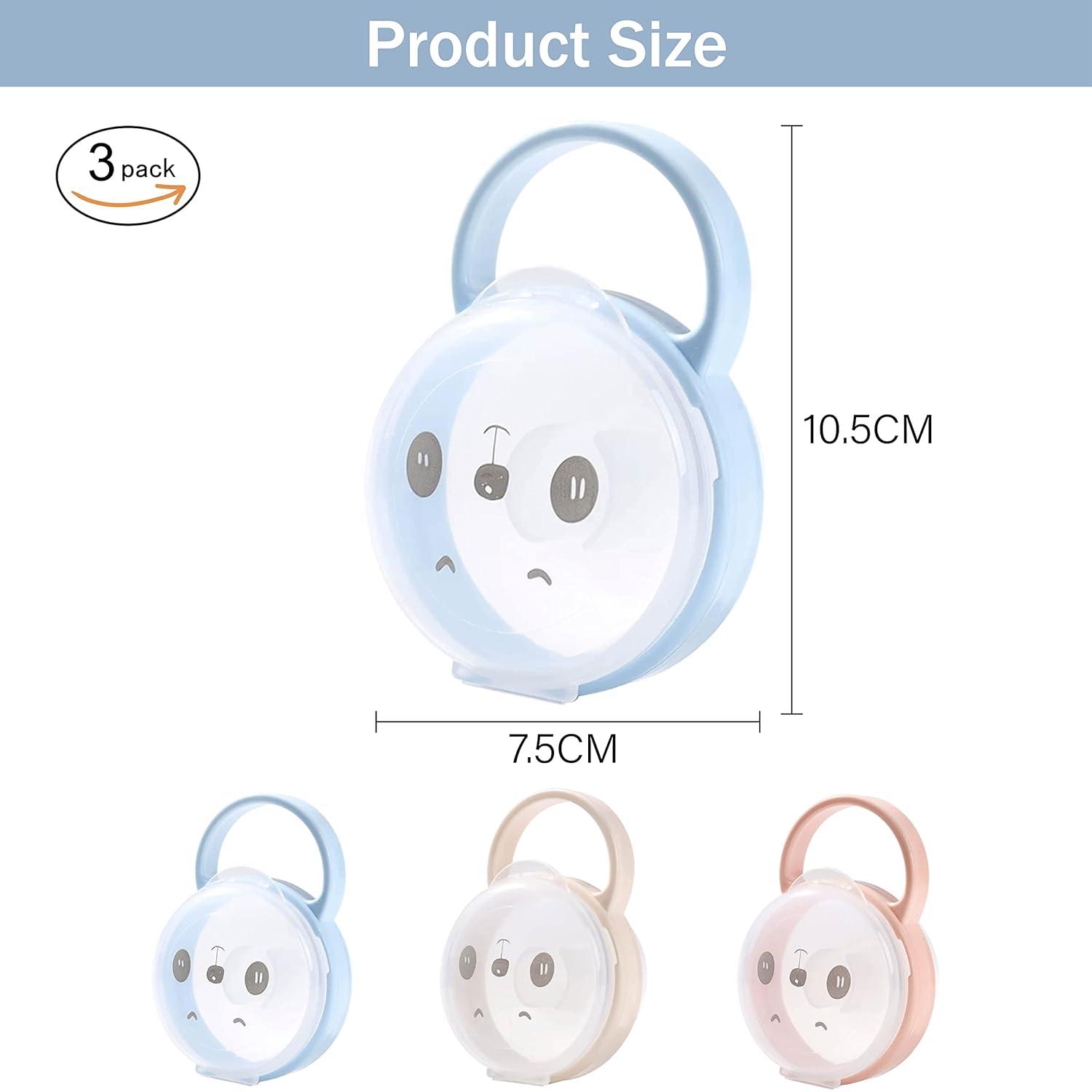 DAPIN 3-Pack Baby Pacifier Box Pacifier Box Travel Pacifier Box Clear ...
