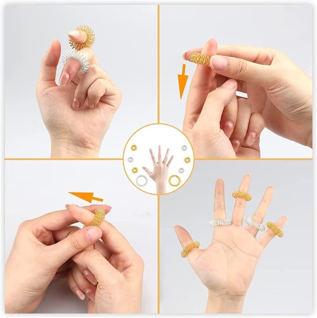 Norhogo 7-Piece Acupressure Ring Set | Finger & Wrist Massage Rings for ...
