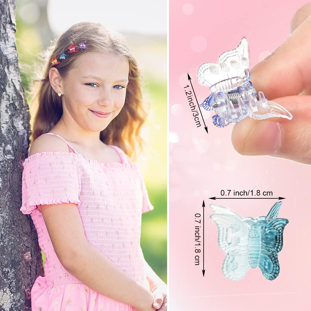 50 Pcs Plastic Mini Butterfly Hair Clips in Assorted Gradient Colors ...