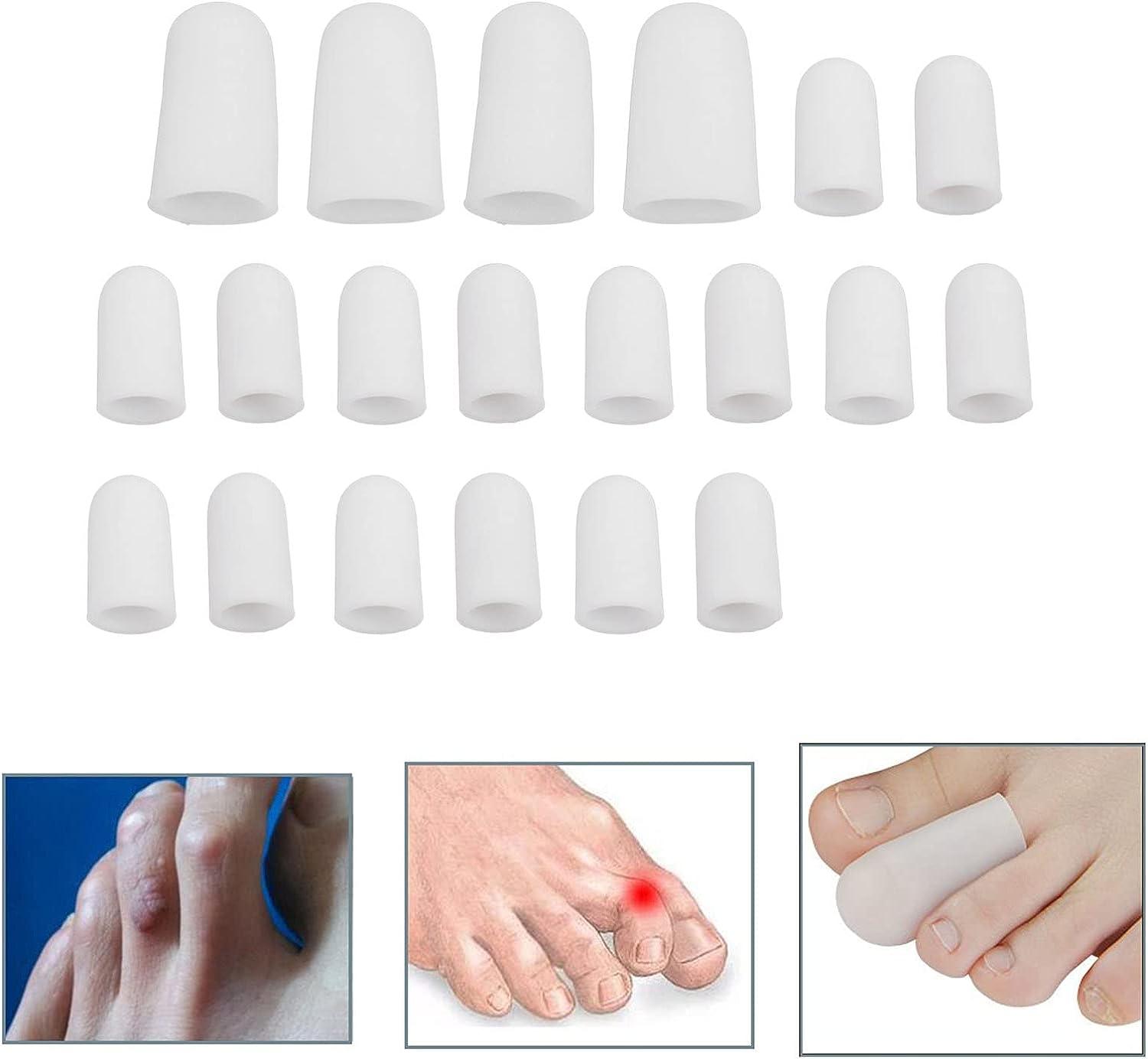 10 Pairs Silicone Toe Protectors Sleeves for Ingrown Toenails, Corns ...