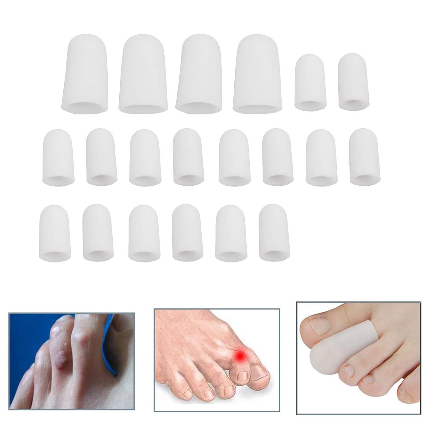 10 Pairs Silicone Gel Toe Caps - Adjustable Pain Relief for Ingrown ...