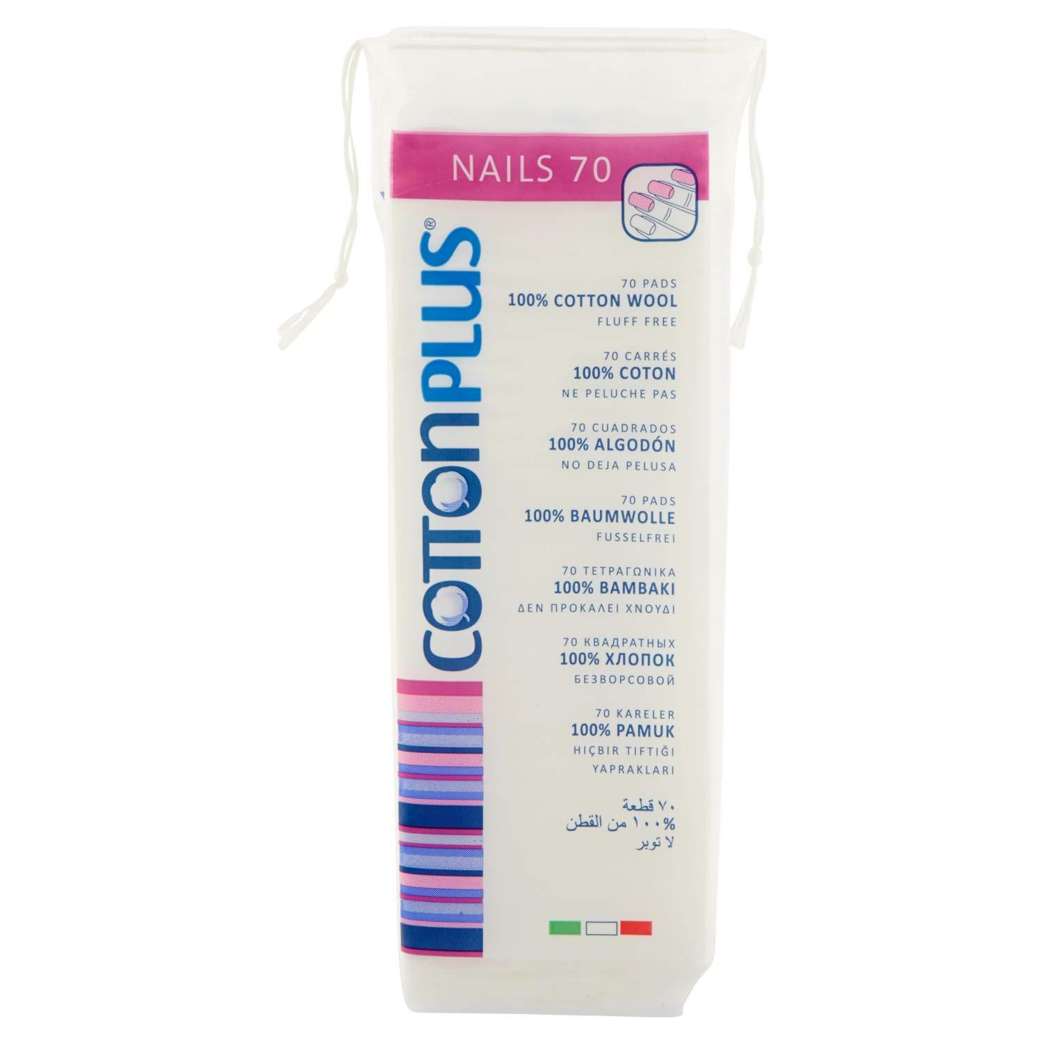 Cotton Plus NAILS 70 Pieces - LINEA BEAUTY | 100% Pure Cotton Pre-Cut ...