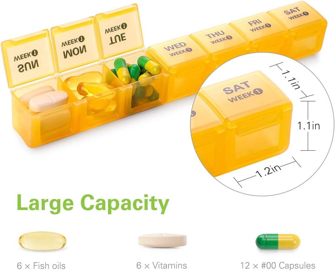 BUG HULL Monthly Pill Organizer - Moisture-Proof 4 Week Large Pill Box ...