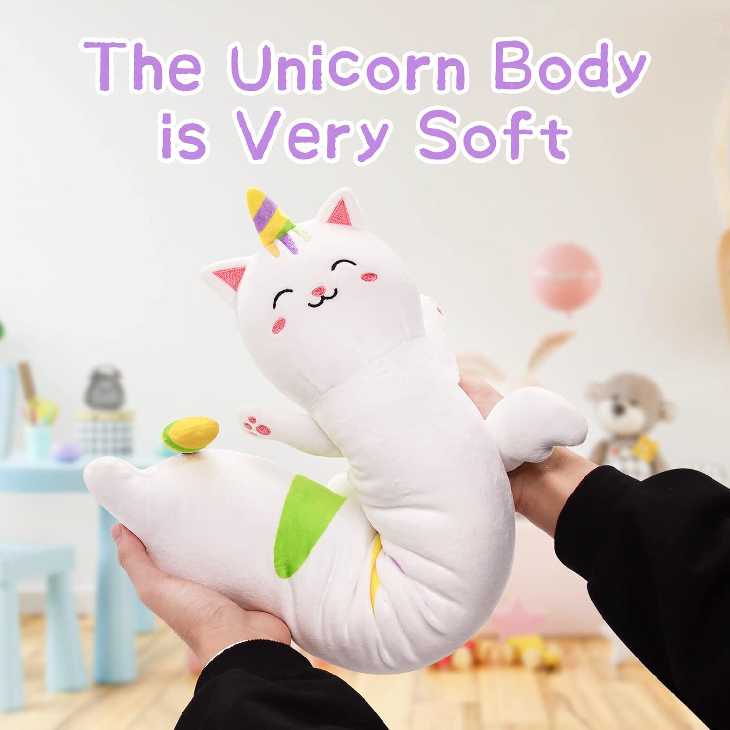 80cm Long Unicorn Plush Pillow | Kawaii Unicorn Stuffed Animal Hugging ...