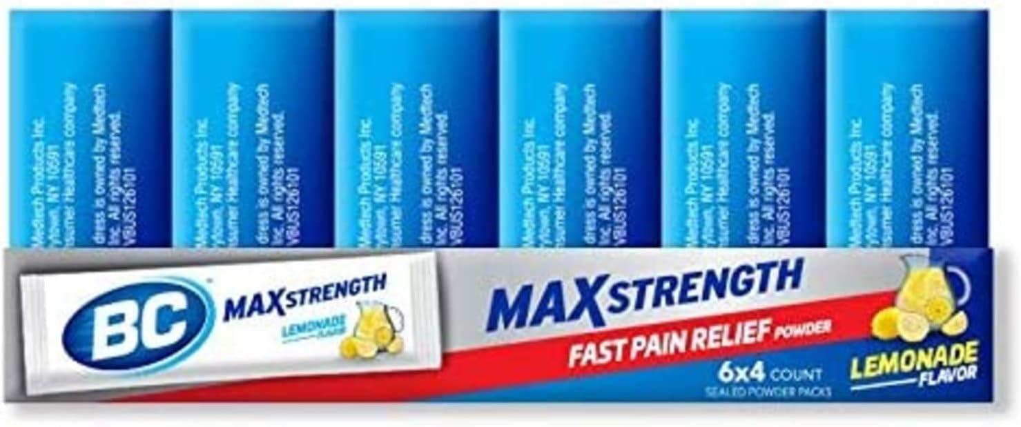 BC Max Strength Fast Pain Relief Powder - Lemonade Flavor, Aspirin ...